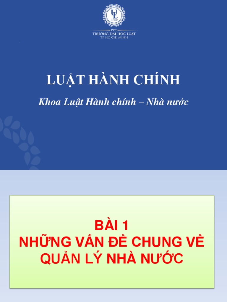 Bài 1 Nhung Van de Co Ban Ve QLNN | PDF