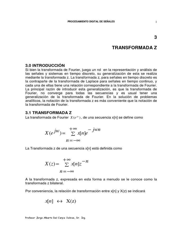 Transformada Z | PDF | Integral | Funciones y mapeos