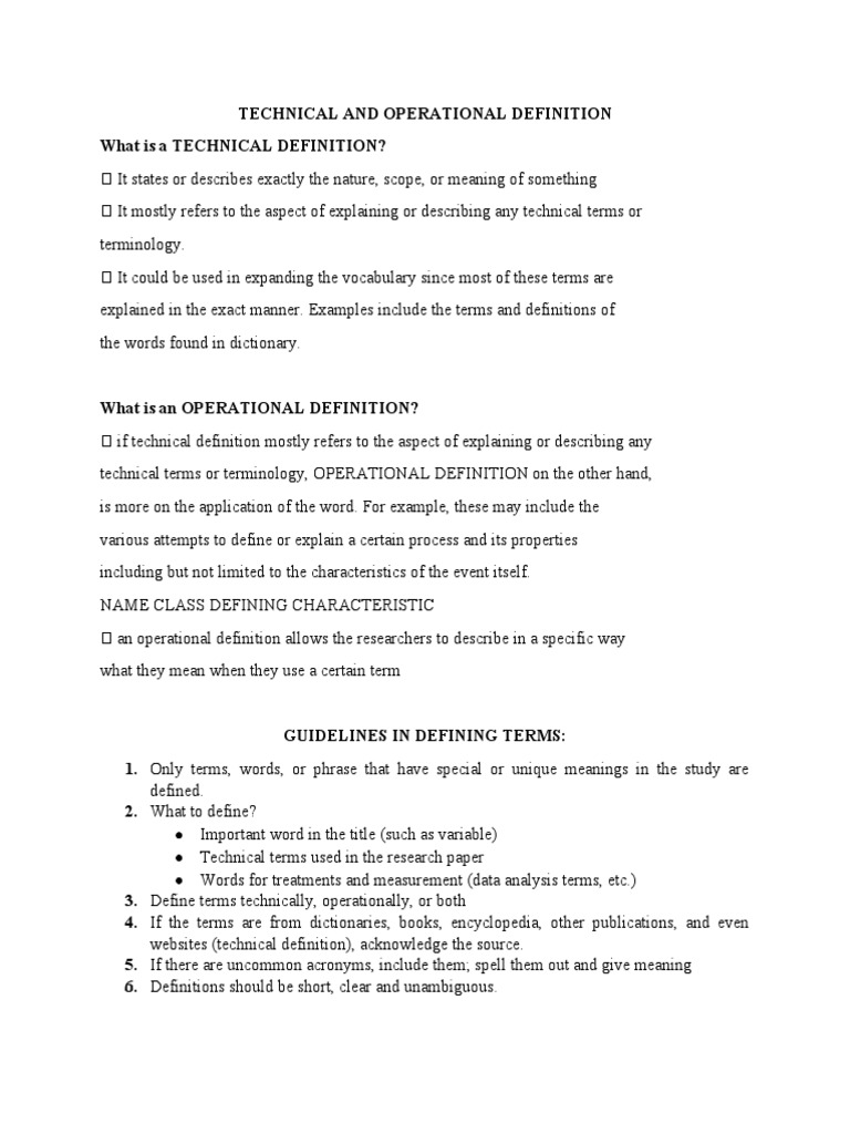 Techniques On How To Give Expanded or Extended Definition | PDF ...