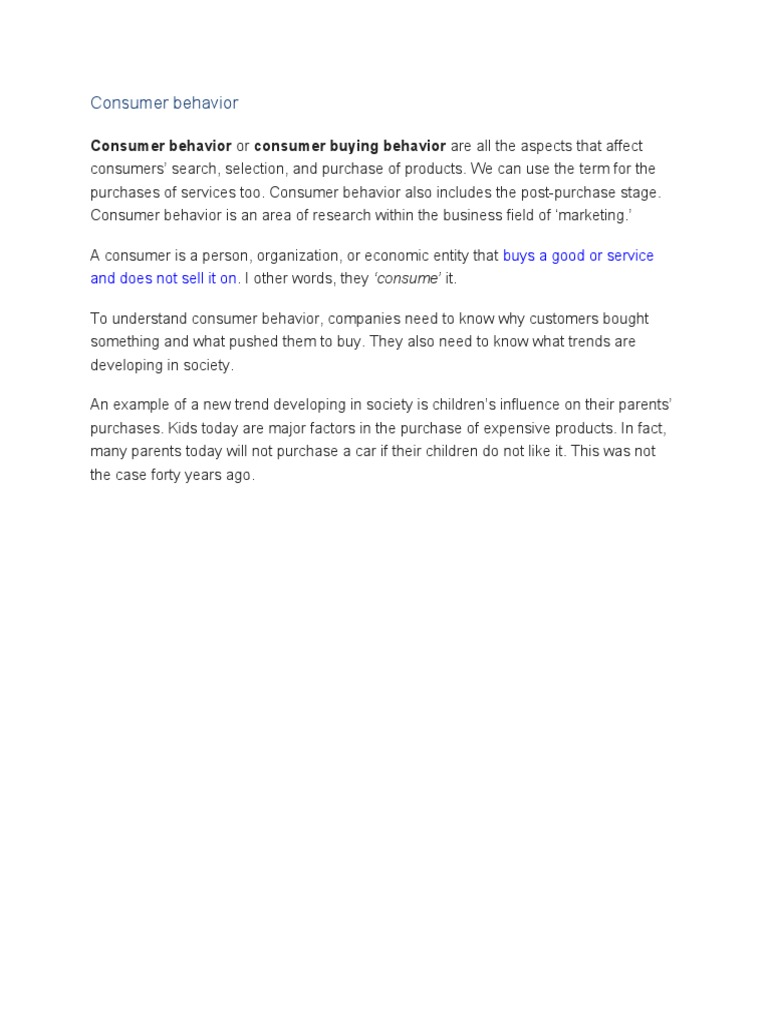 Consumer Behavior Notes 1 | PDF