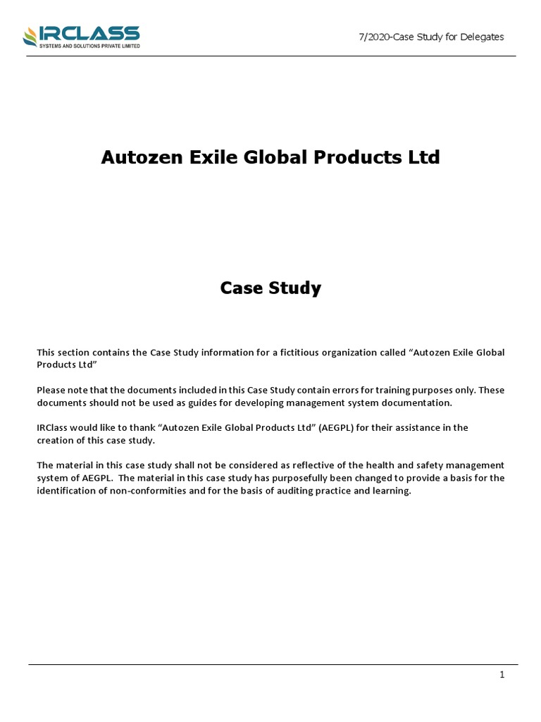 Ohsms Lac Auto Exile Products Case Study July 20 | Download Free PDF ...