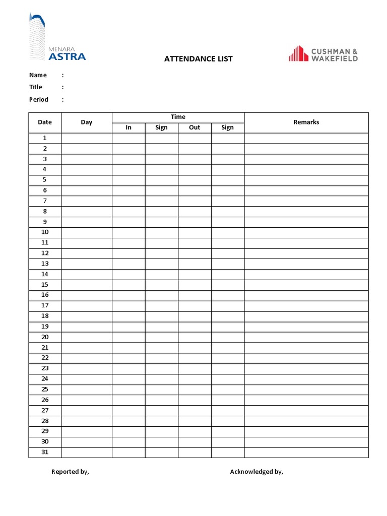 Attendance List | PDF