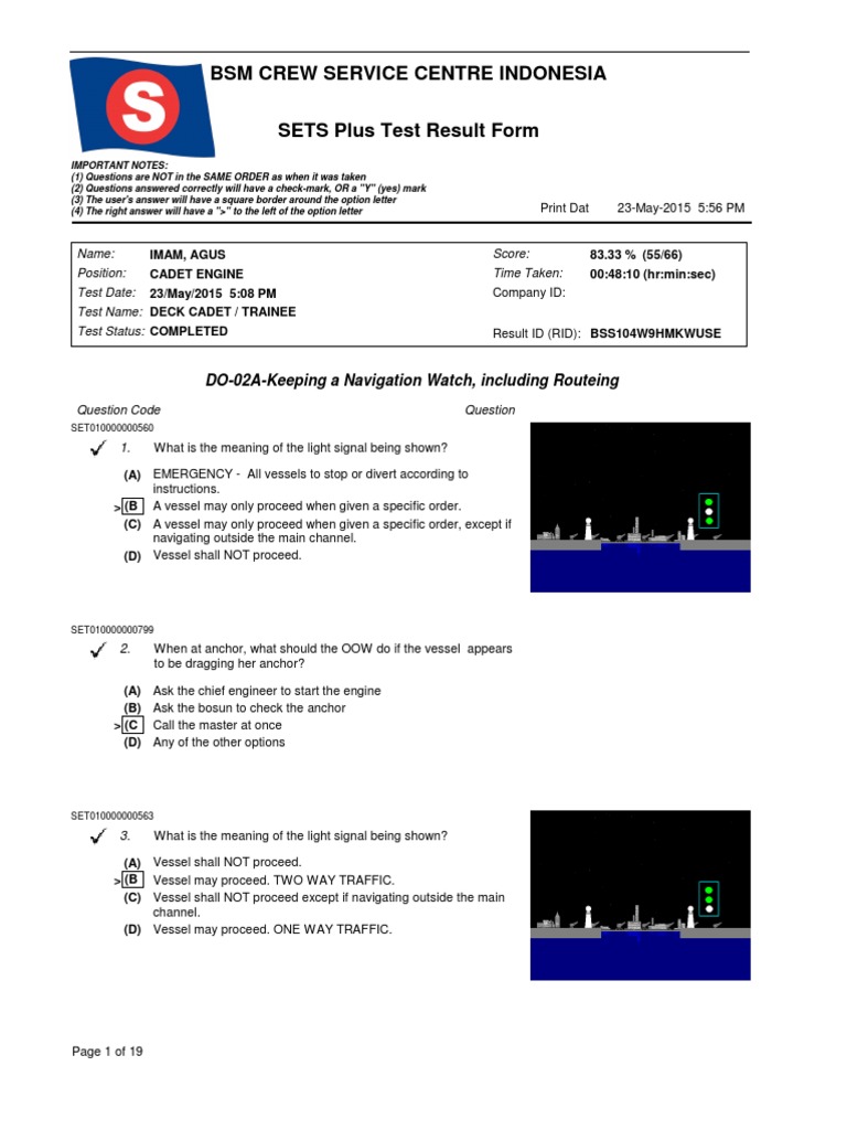 Latihan Soal Cadet BSM 2015 | PDF