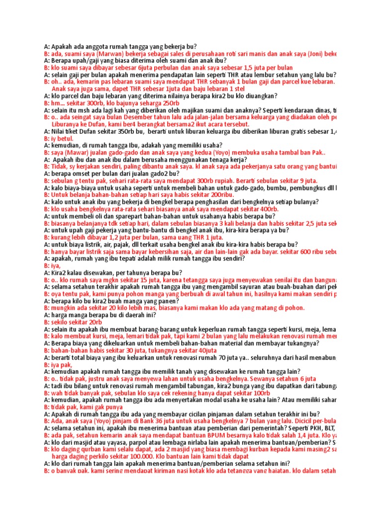 Rev - Dummy Kuesioner Blok V Susenas 20220714 | PDF