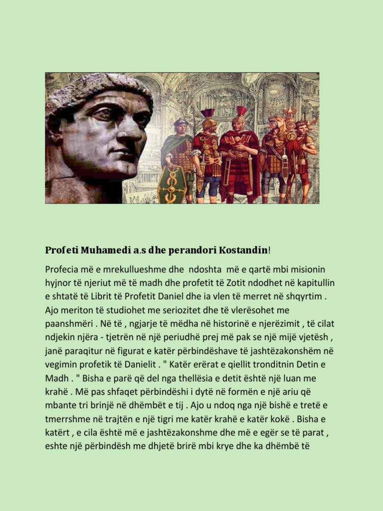 Perandori Kostandin Dhe Profeti Muhamed A.s! | PDF