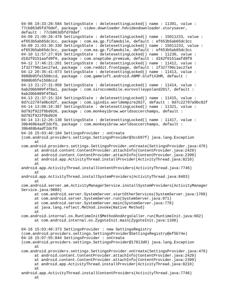 Settingsprovider | PDF | Java (Programming Language) | Concurrency (Computer Science)
