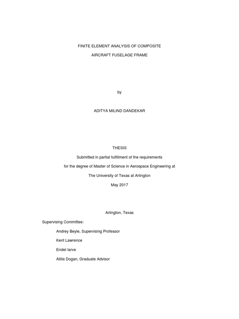 Dandekar Thesis 2017 | PDF | Composite Material | Fuselage