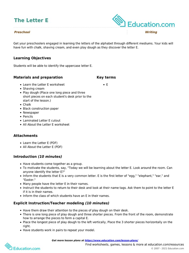 Usr Local SRC Education - Com Files Static Lesson-Plans The-Letter-E ...