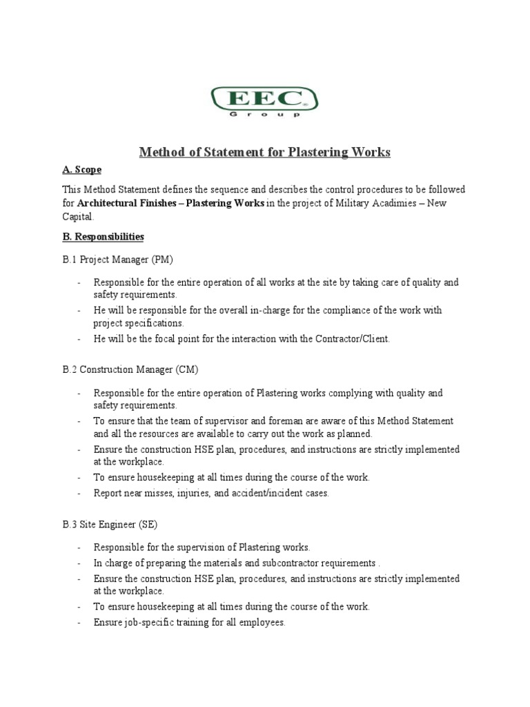 Method of Statement (Flooring Tiles) | PDF | Economic Sectors ...