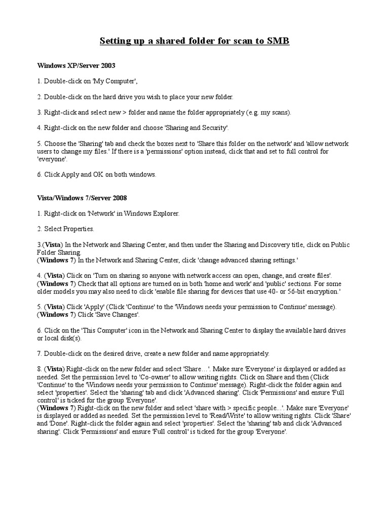 250 - 251 SMB Scan Guide | PDF | Microsoft Windows | Windows 7