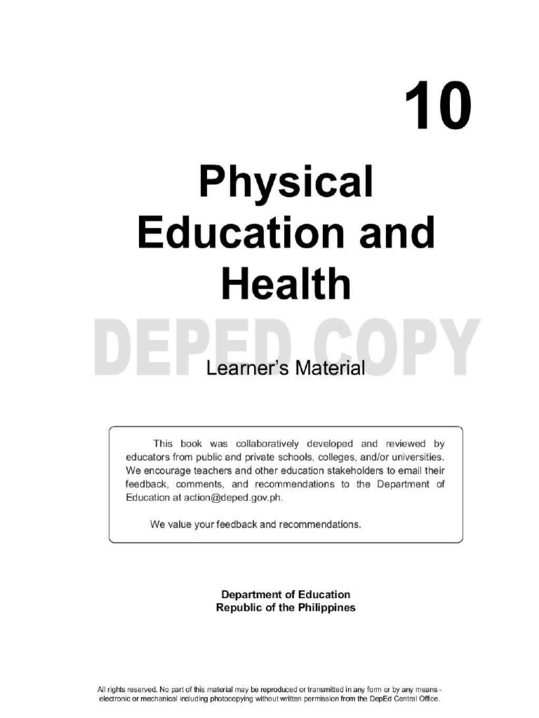 Physical Education 10 Learning Material | PDF