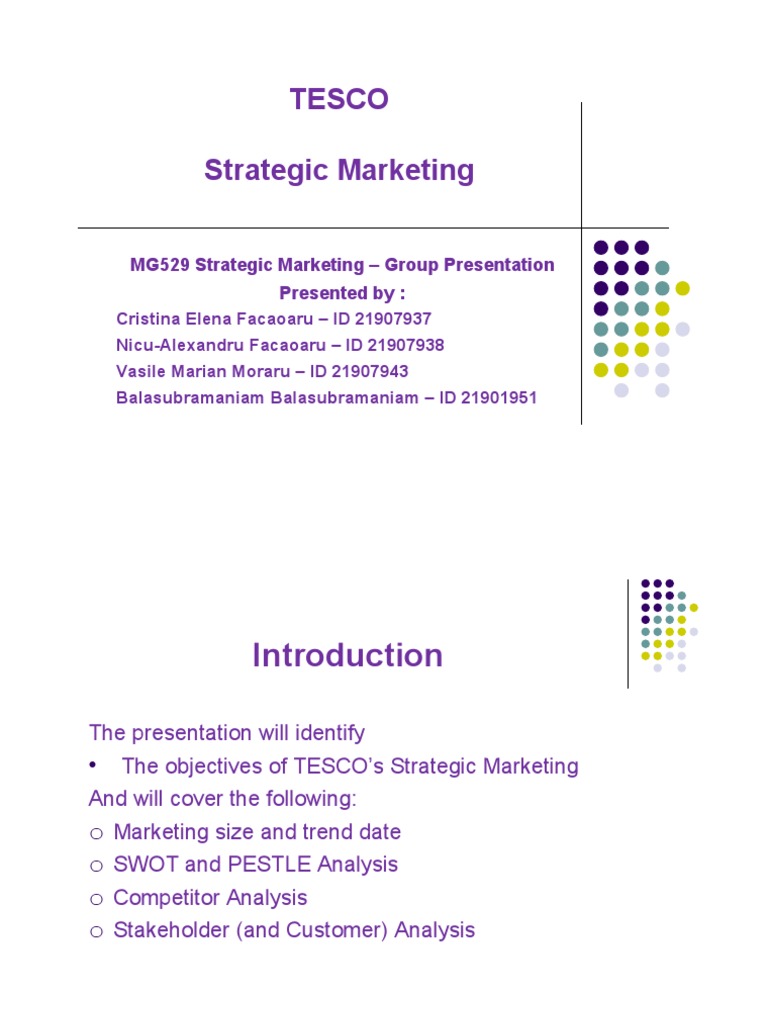 Tesco Strategic Marketing | PDF | Tesco | Swot Analysis