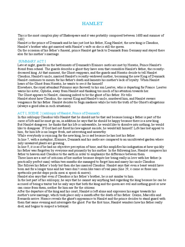 Hamlet | PDF | Hamlet | Plays Based On European Myths And Legends