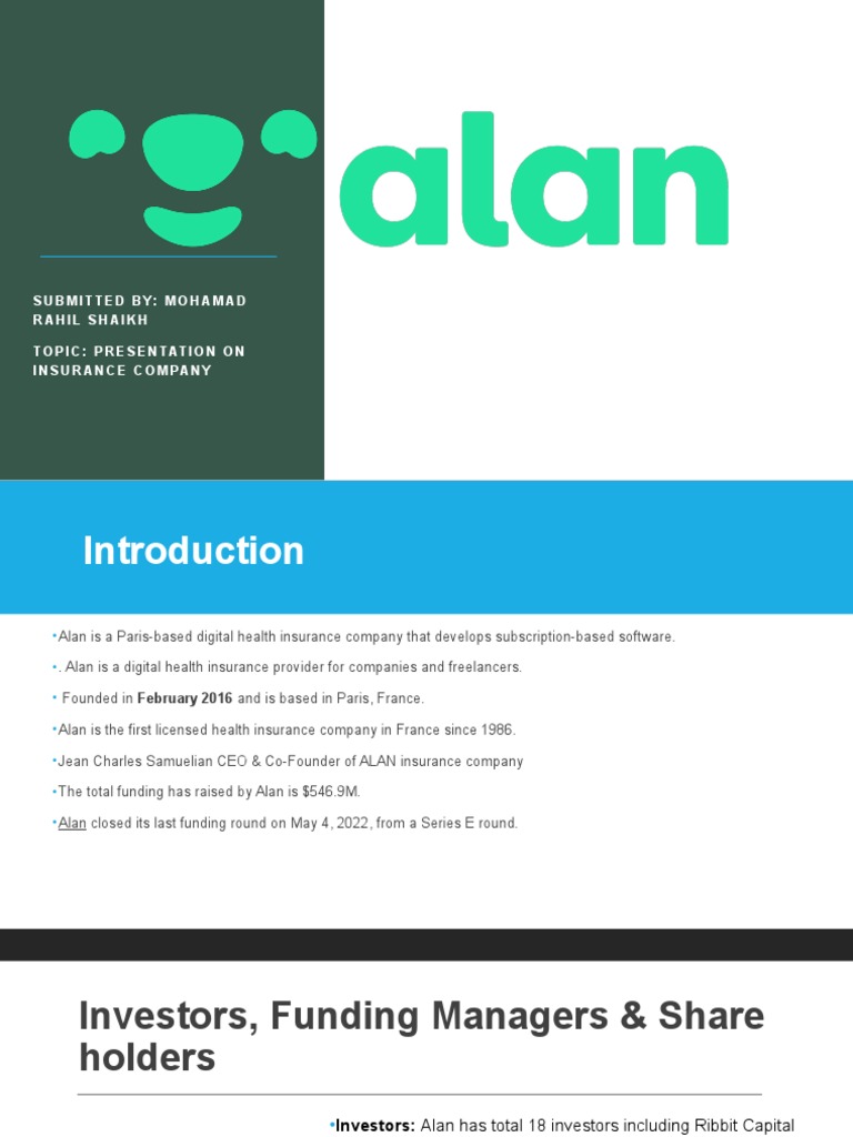 Alan Insurance Company Rahil Shaikh | PDF | Valuation (Finance) | Companies