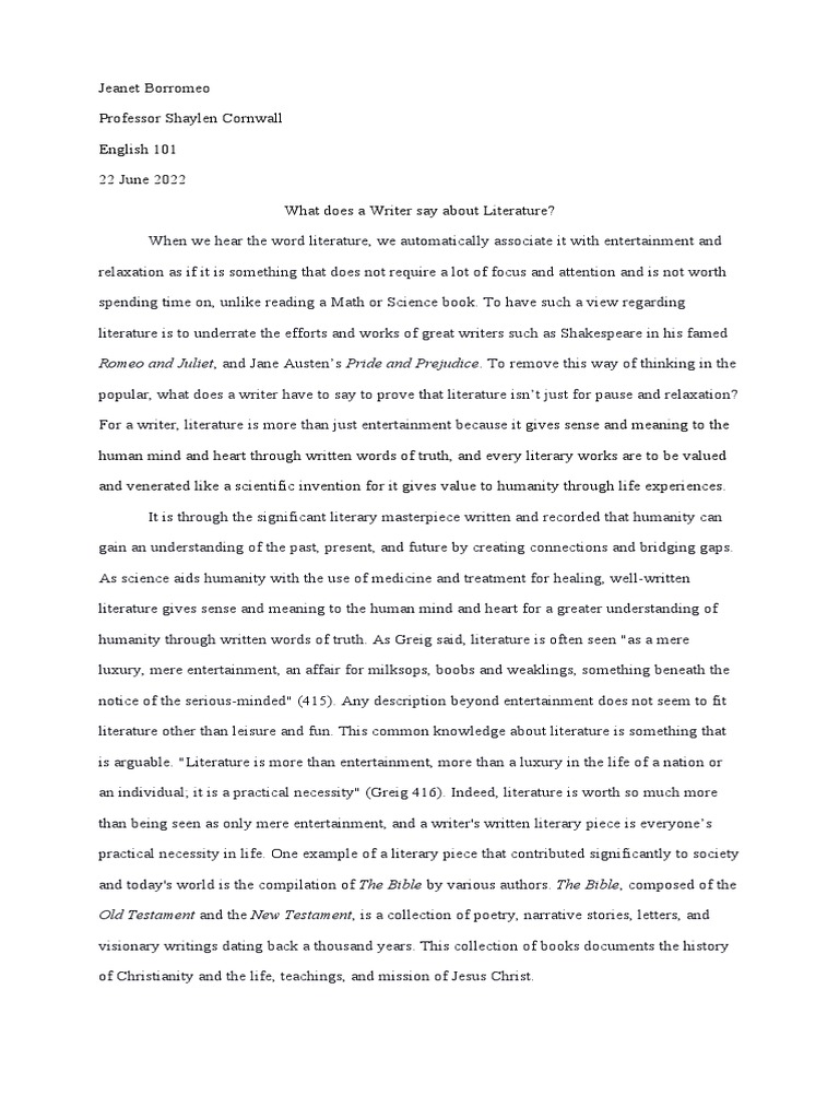 Final Research Paper | PDF | Writers | Entertainment