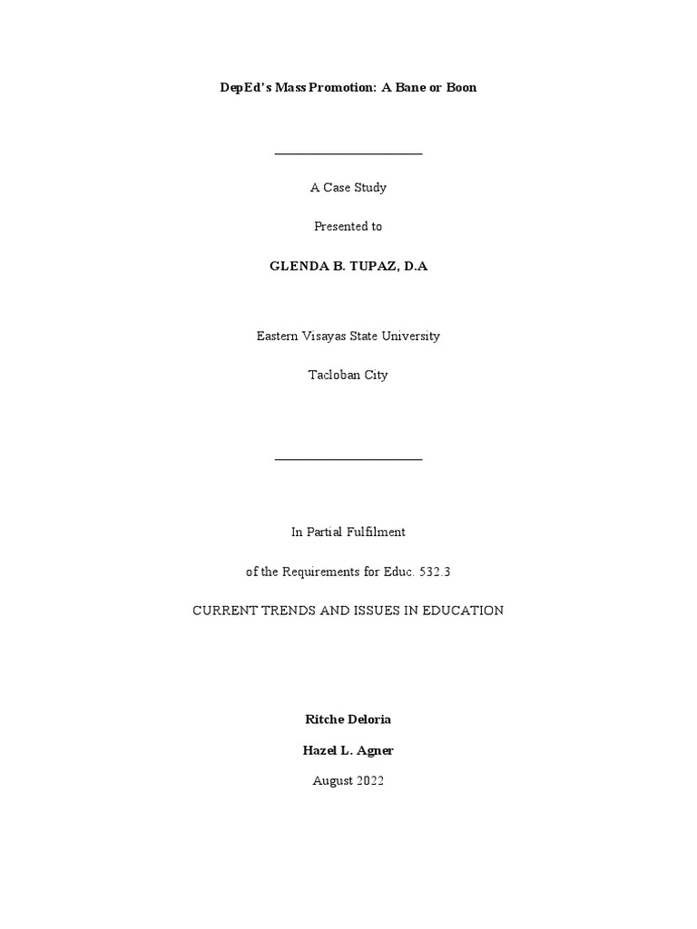 Evaluating DepEd's Mass Promotion Policy | PDF