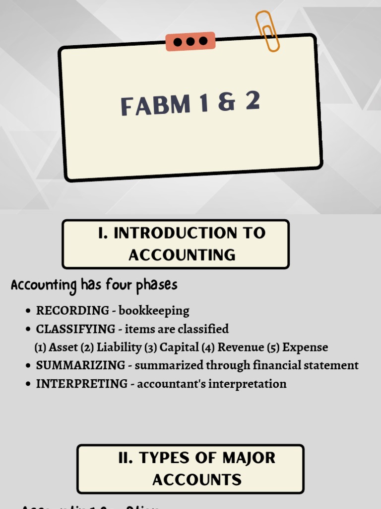 Fabm1 & 2 - Review | PDF | Debits And Credits | Expense