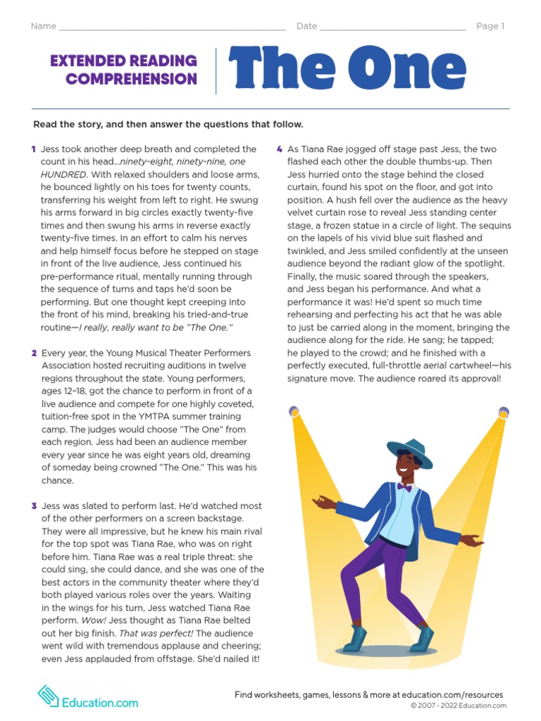 Extended Reading Comprehension The One | PDF