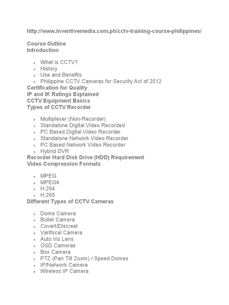 CCTV Training Course Philippines Guide | PDF | Computer Network | Wi Fi