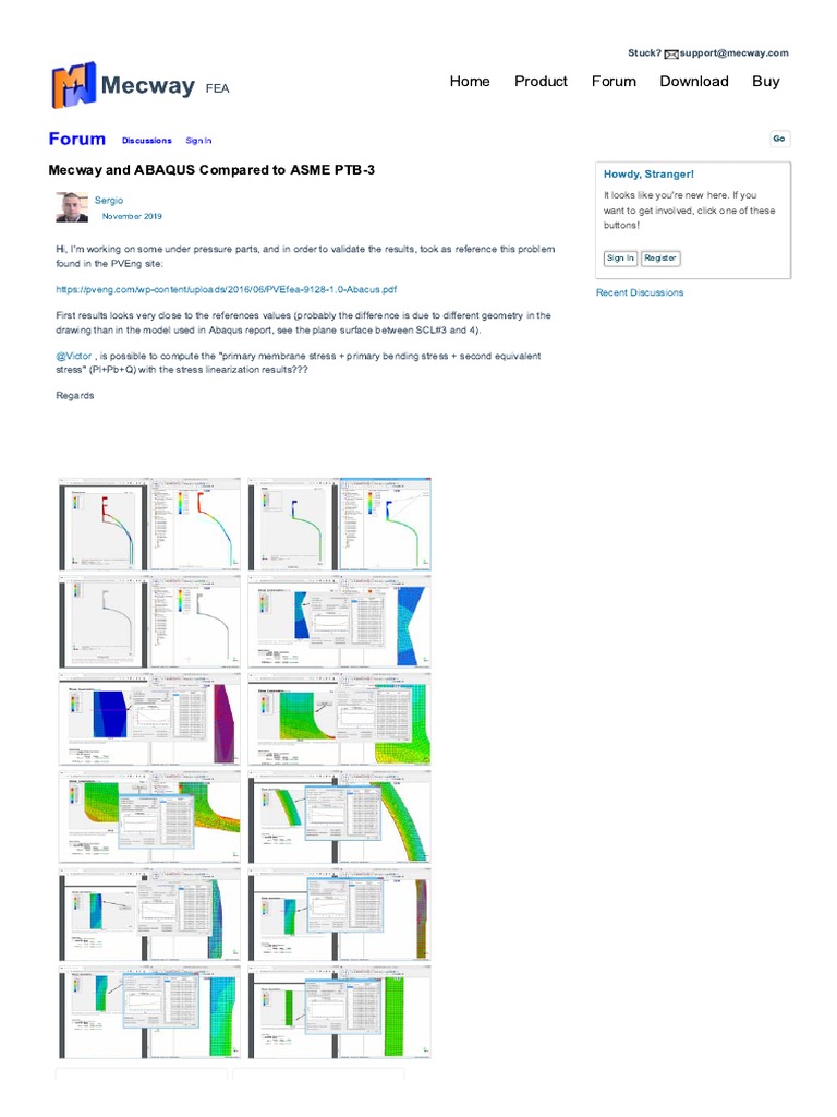 Mecway and ABAQUS Compared To ASME PTB-3 - Forum | PDF