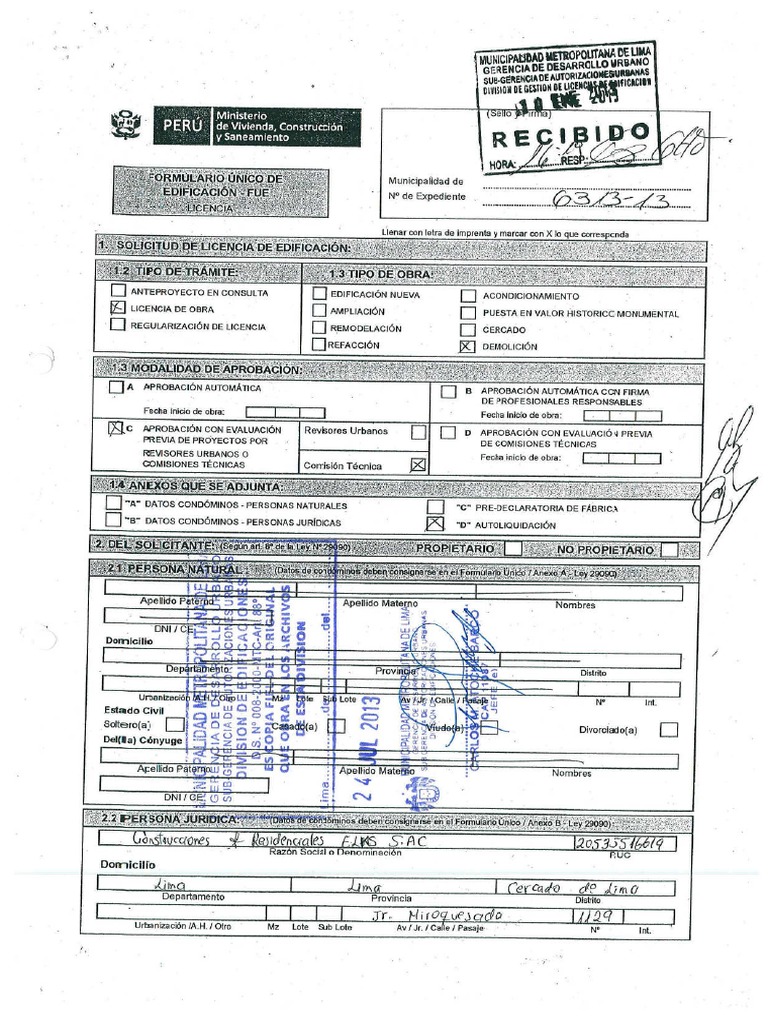 Llenado Fue Demolic y Resol de Aprobac | PDF
