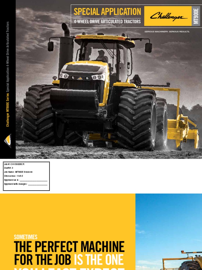 Challenger Mt900e Series Special Application Tractors Brochure | PDF | Tractor | Horsepower