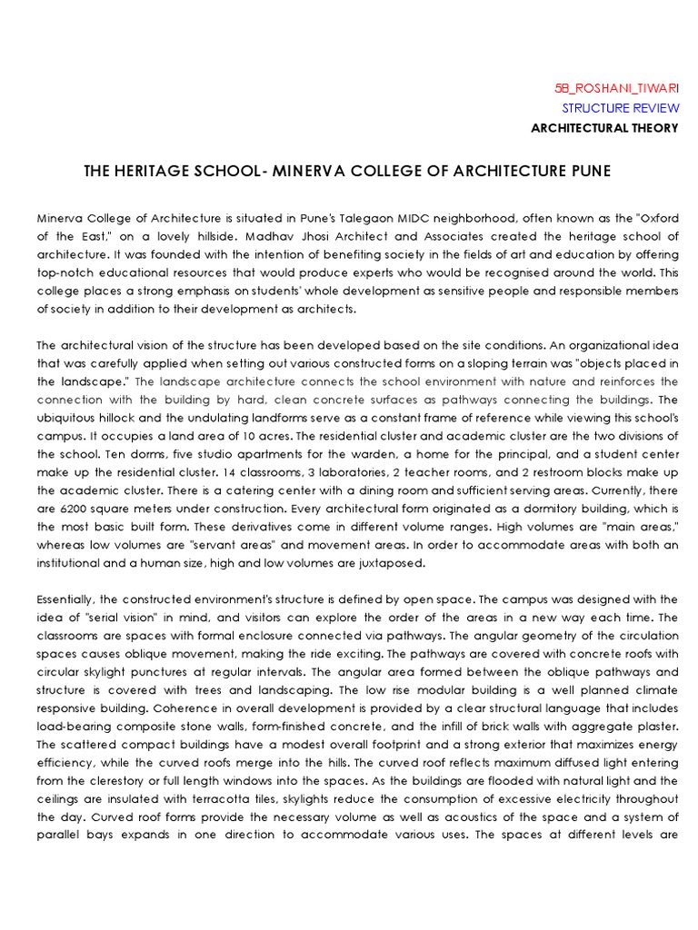 Minerva College of Architecture | PDF | Roof | Dormitory