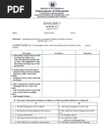 ENGLISH 5 Activity Text Types | PDF | Language Mechanics | Syntax