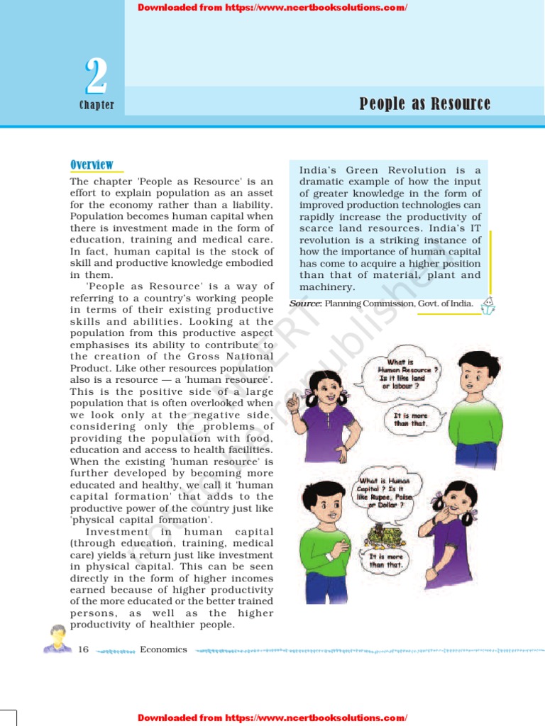 NCERT Class 9 Economics People As Resource | PDF | Unemployment | Resource