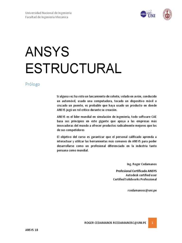 Ansys Structural Descargar Gratis Pdf Ingeniería Informática