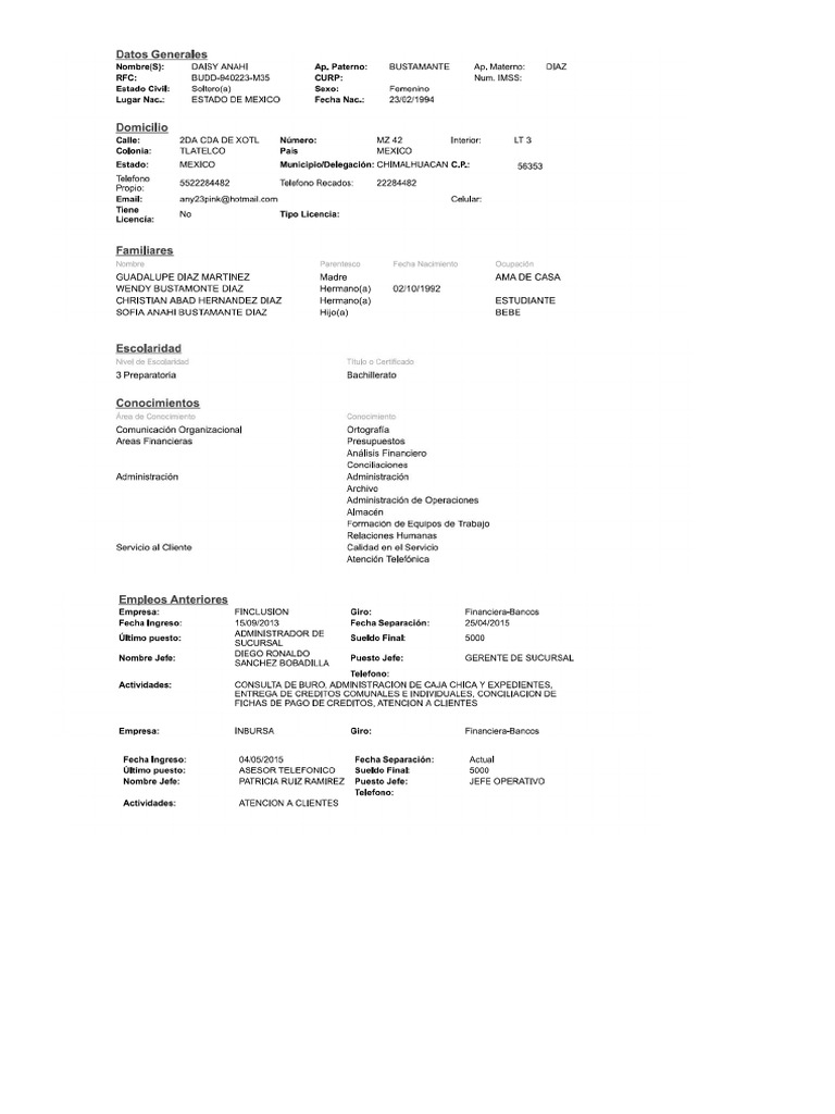 CV Daisy | PDF