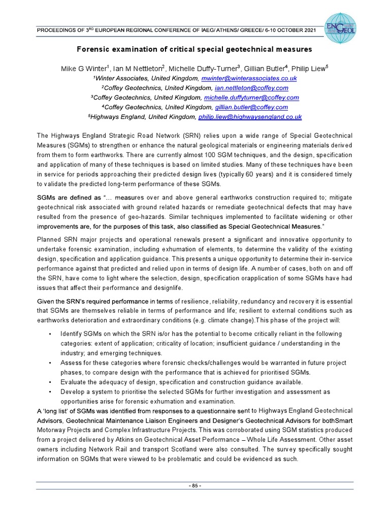 Winter Et Al 2021 IAEG Forensic SGMs | PDF | Geotechnical Engineering | Economies