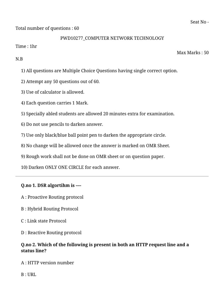CNT Questions Wheebox | PDF | Computer Network | Routing