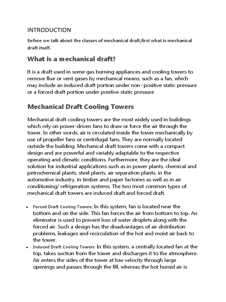 Disting Between The Classes of Mechanical Draft | PDF | Boiler ...