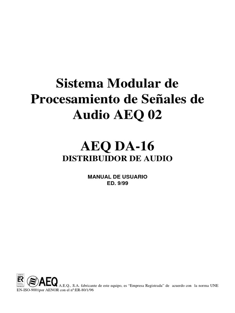 Aeq Da-16 Distribuidor Audio | PDF | Tornillo | Electrónica