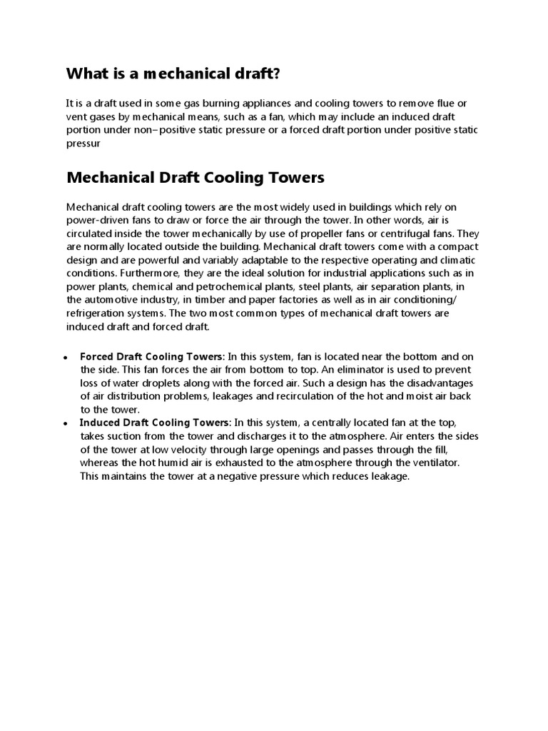 Mechanical Draft Cooling Towers Explained | PDF