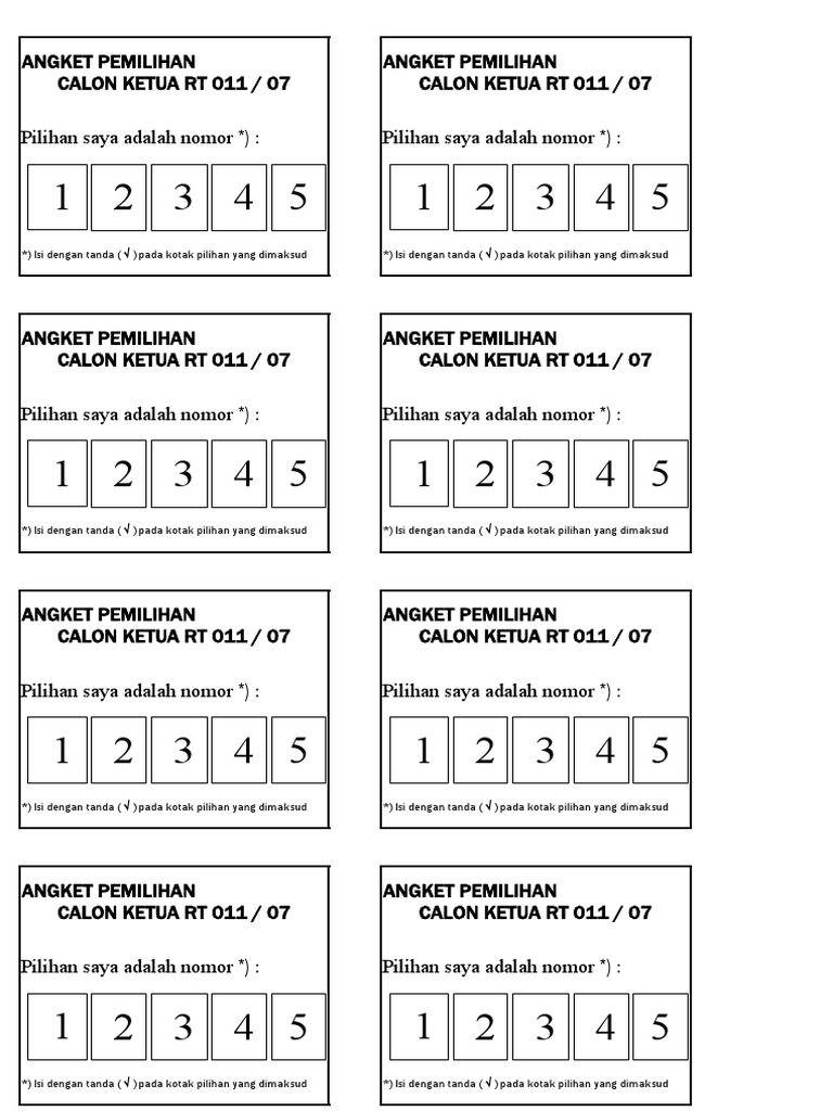 Angket Calon RT | PDF