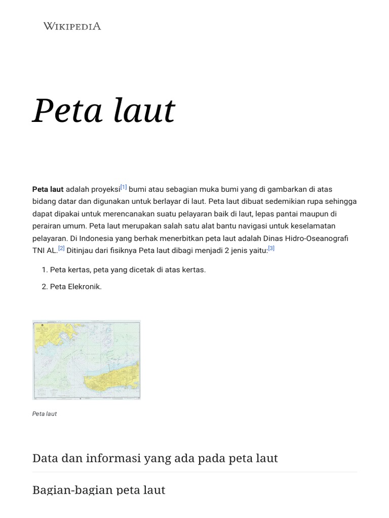 Peta Laut - Wikipedia Bahasa Indonesia, Ensiklopedia Bebas | PDF