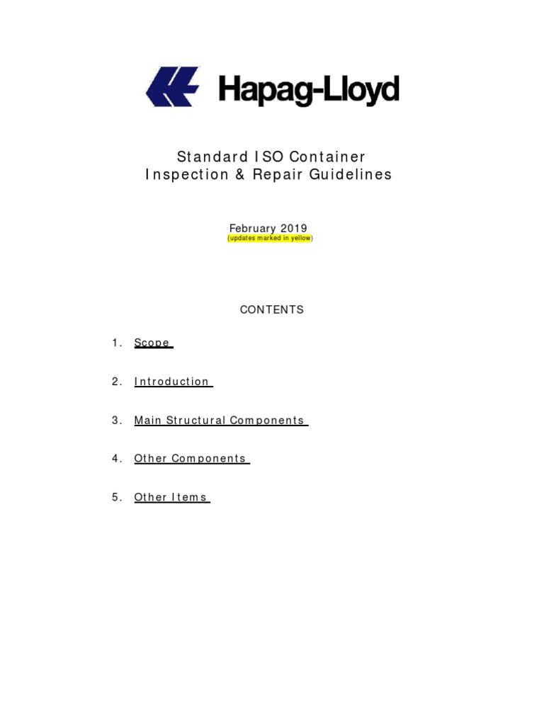 02 - Standard Container Inspection Criteria - 02-2019 | PDF | Fracture ...