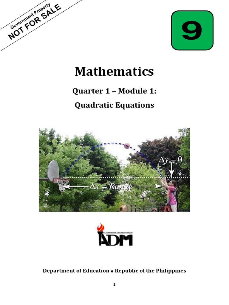 Math G9 Modules Q1-Q4 | PDF | Equations | Quadratic Equation