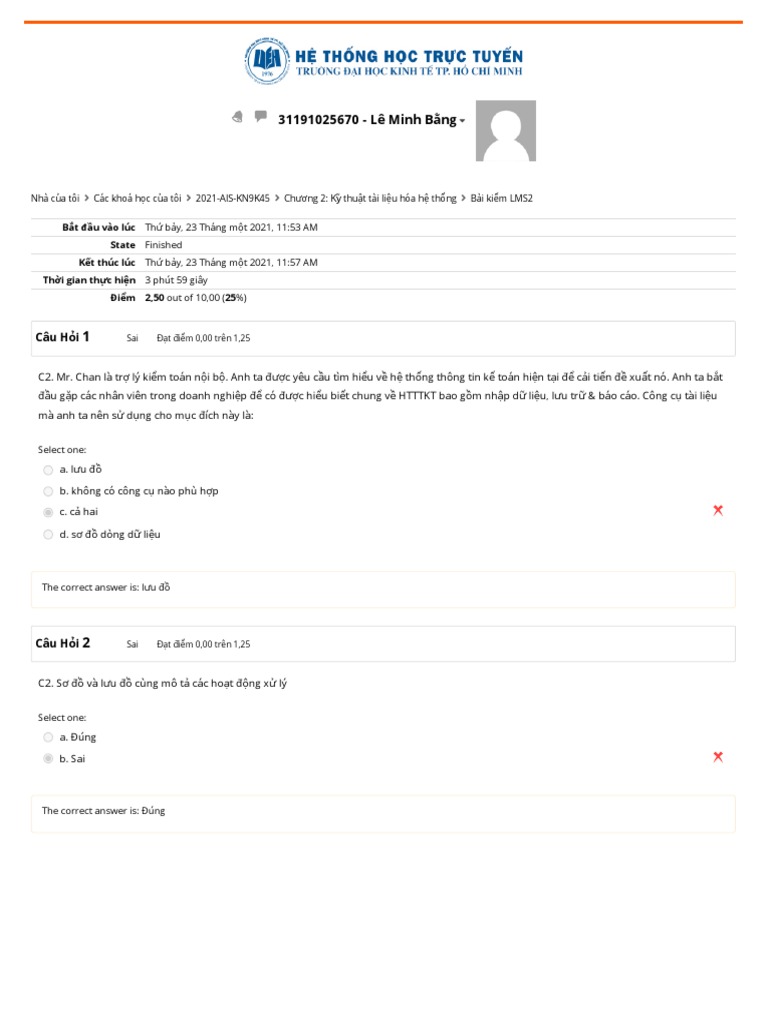 Bài kiểm LMS2 - Attempt review | PDF