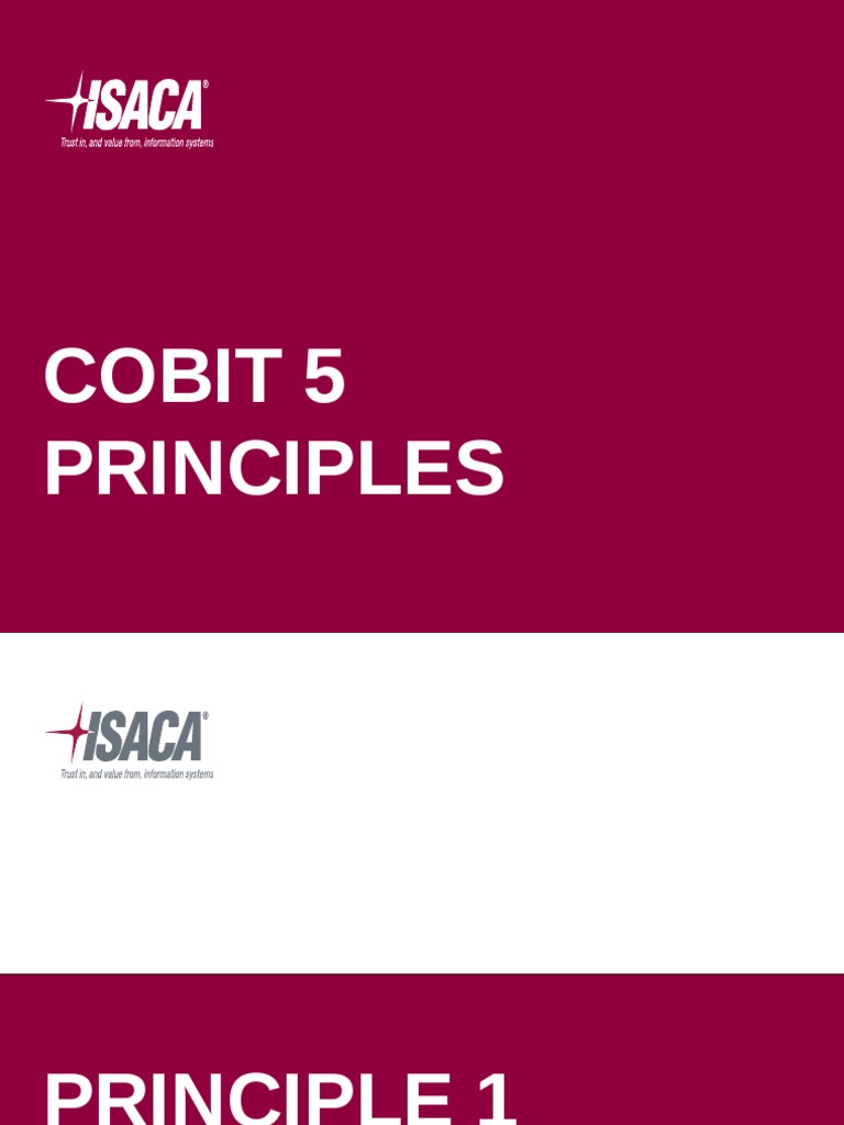 Tamam Isaca Cobit 5 Foundation Principle1 Pdf Career And Growth