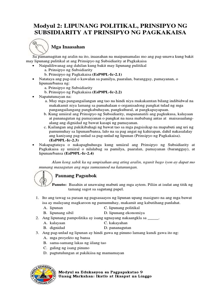 EsP 9 Q1 Week 3 - 4 | PDF