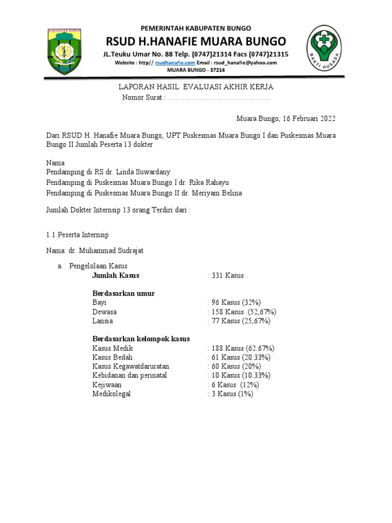 Laporan Hasil Evaluasi Akhir Kerja | PDF