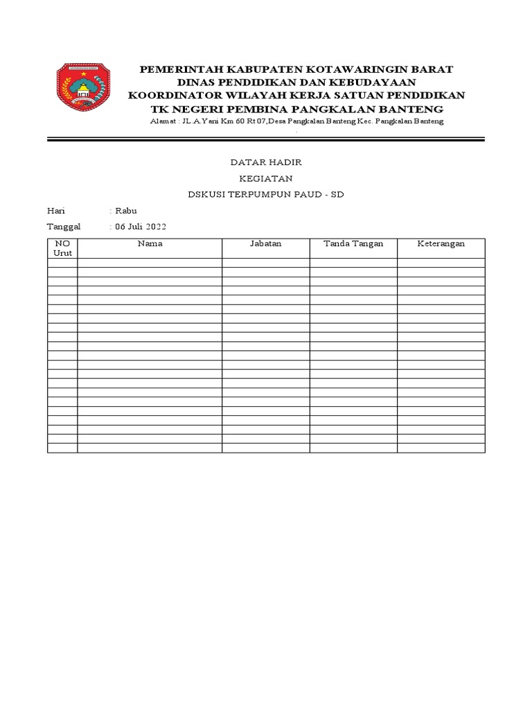 Daftar Hadir Iht | PDF