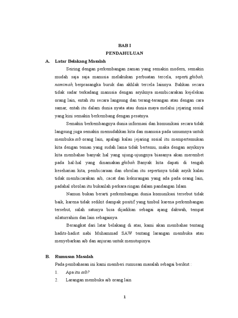 Menutup Aib dalam Perspektif Islam | PDF