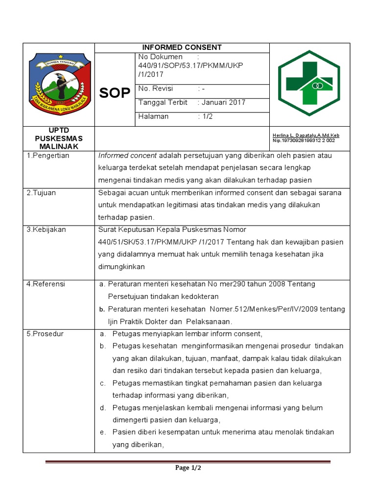 SOP Informed Consent | PDF