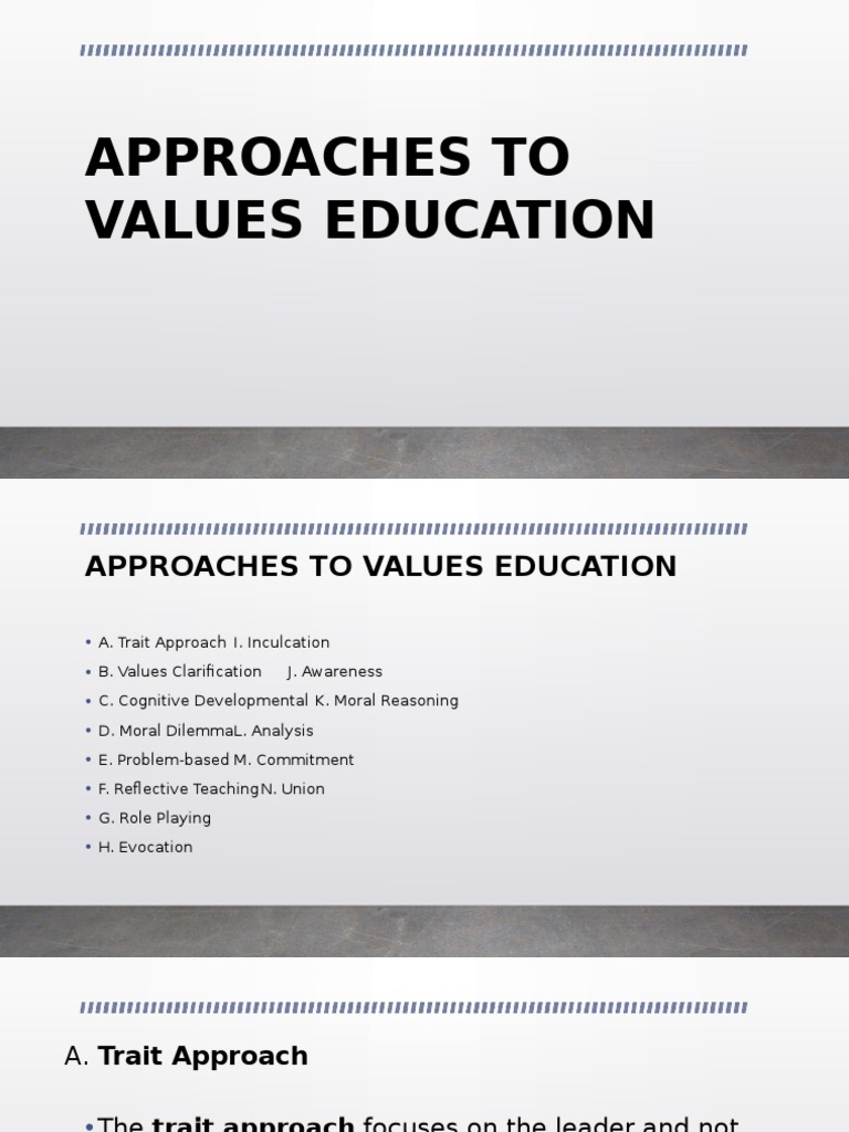 Approaches To Values Education | PDF | Reason | Thought