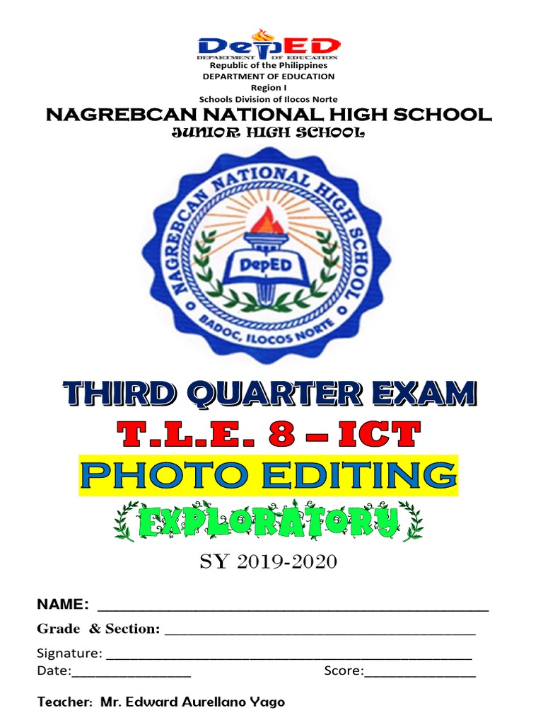 Wadz Tle Grade 8 Third Grading Ict Photo Editing Sy 2019-2020 (Boooklet ...