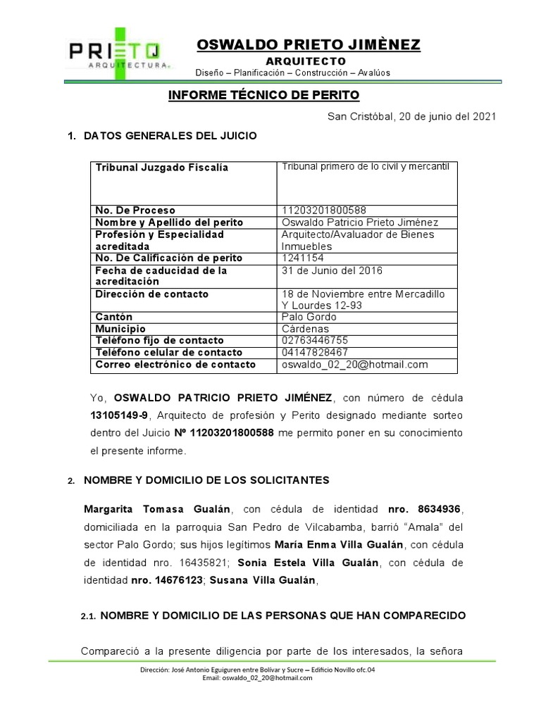 Informe Pericial Listo | PDF | Bienes raíces